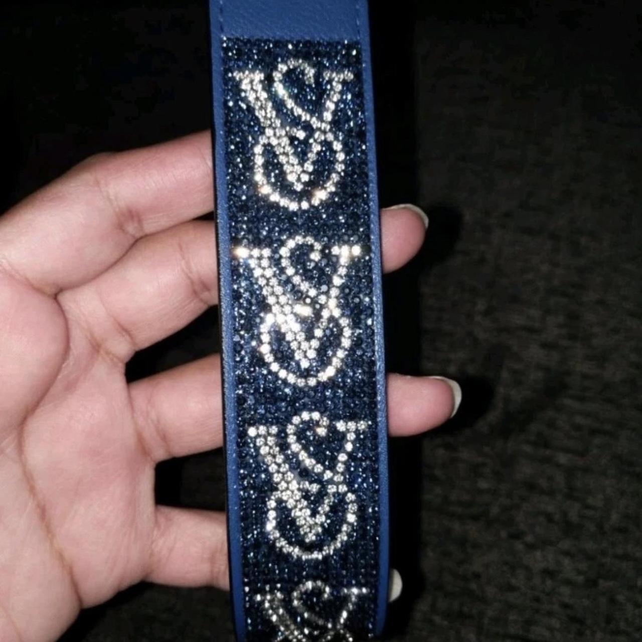 Victoria's Secret keychain wristlet Dark Blue with... | Depop