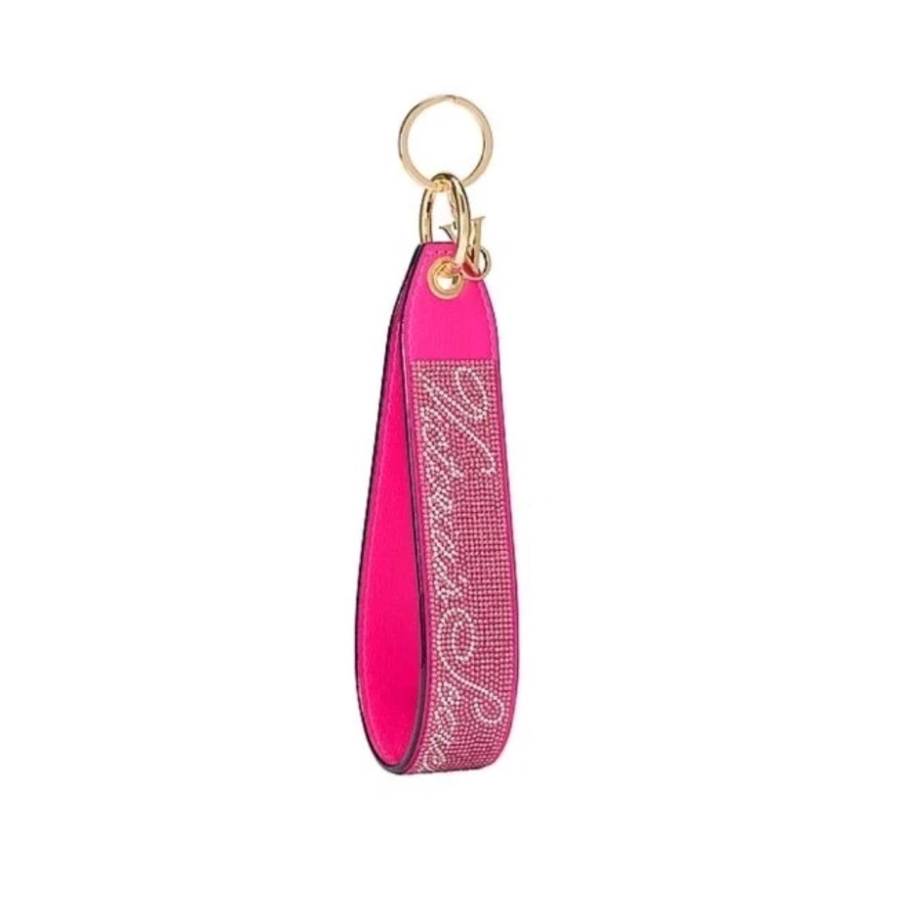 Hot Pink Victoria's Secret keychain wristlet with... | Depop