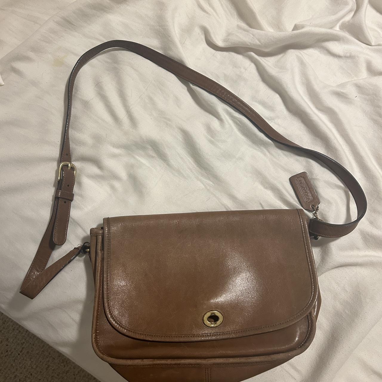 Vintage coach NYC brown crossbody purse - Depop