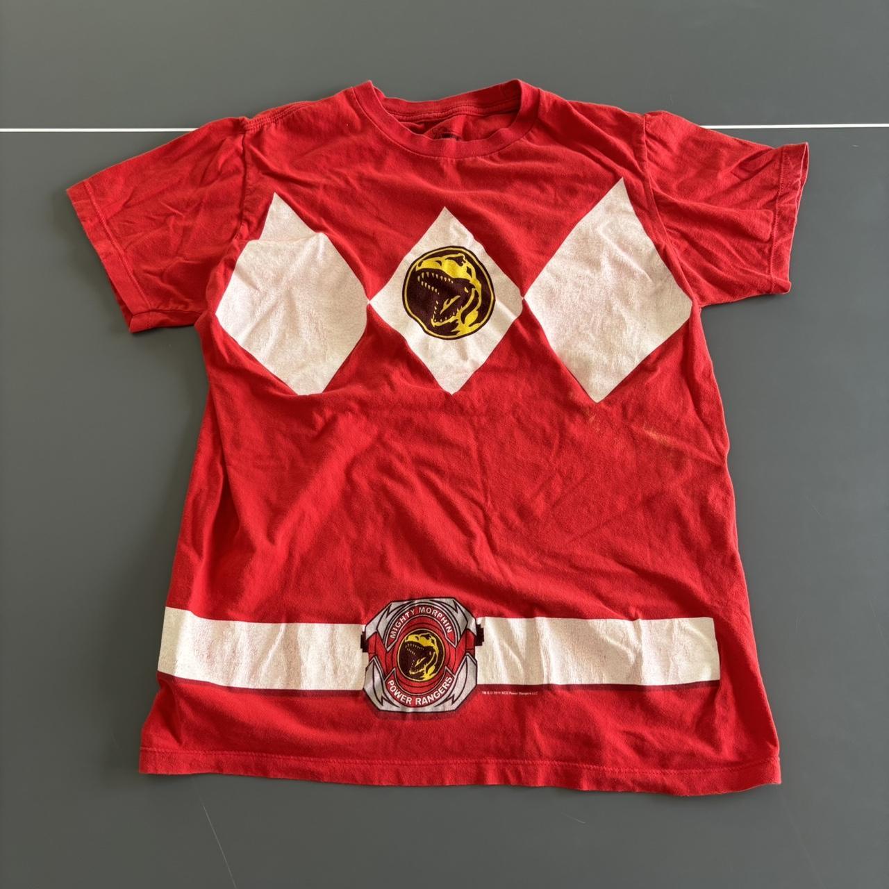 MF 2011 Red Power Ranger Tee Little bleach stain... | Depop