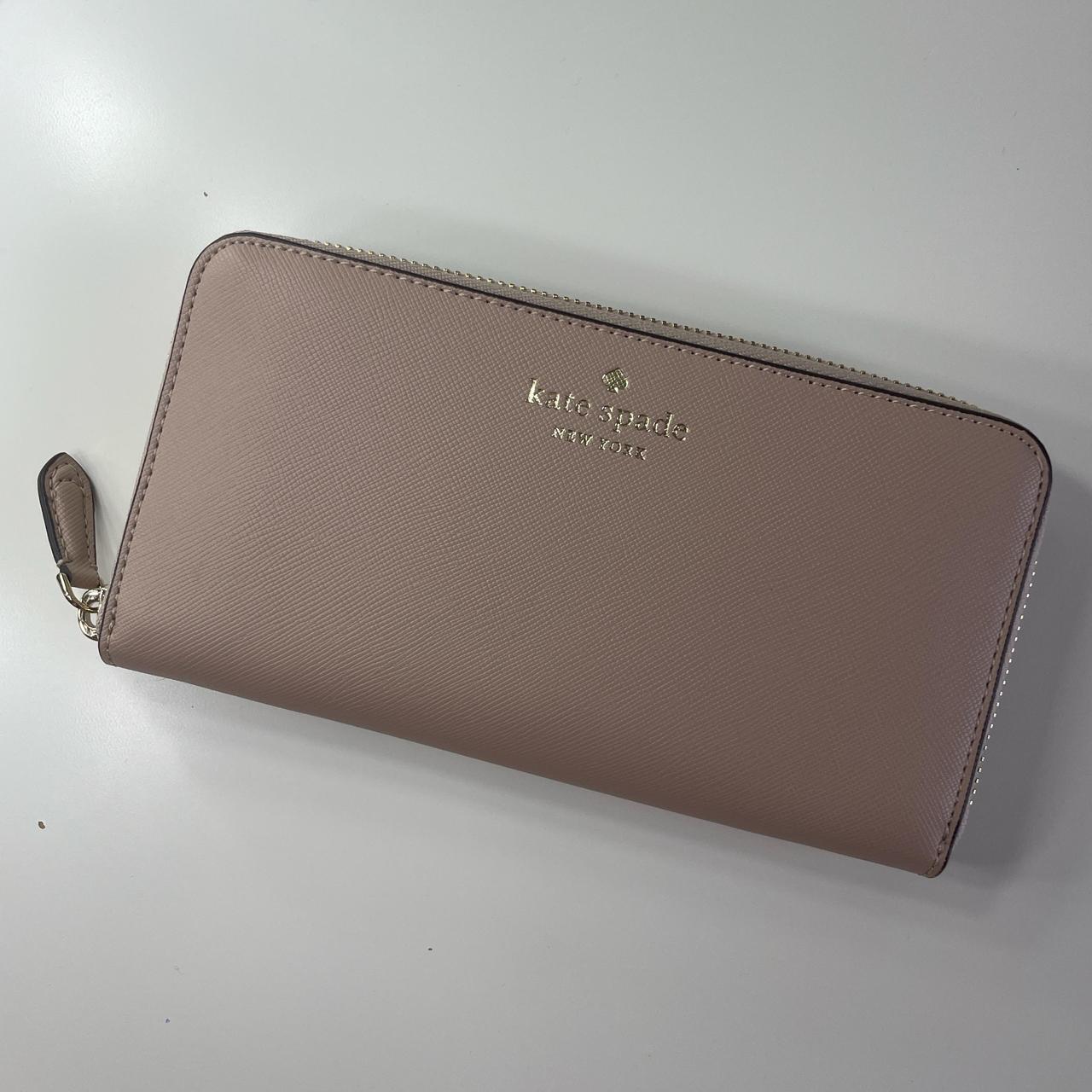 Kate Spade New York pink leather with gold zipper... | Depop