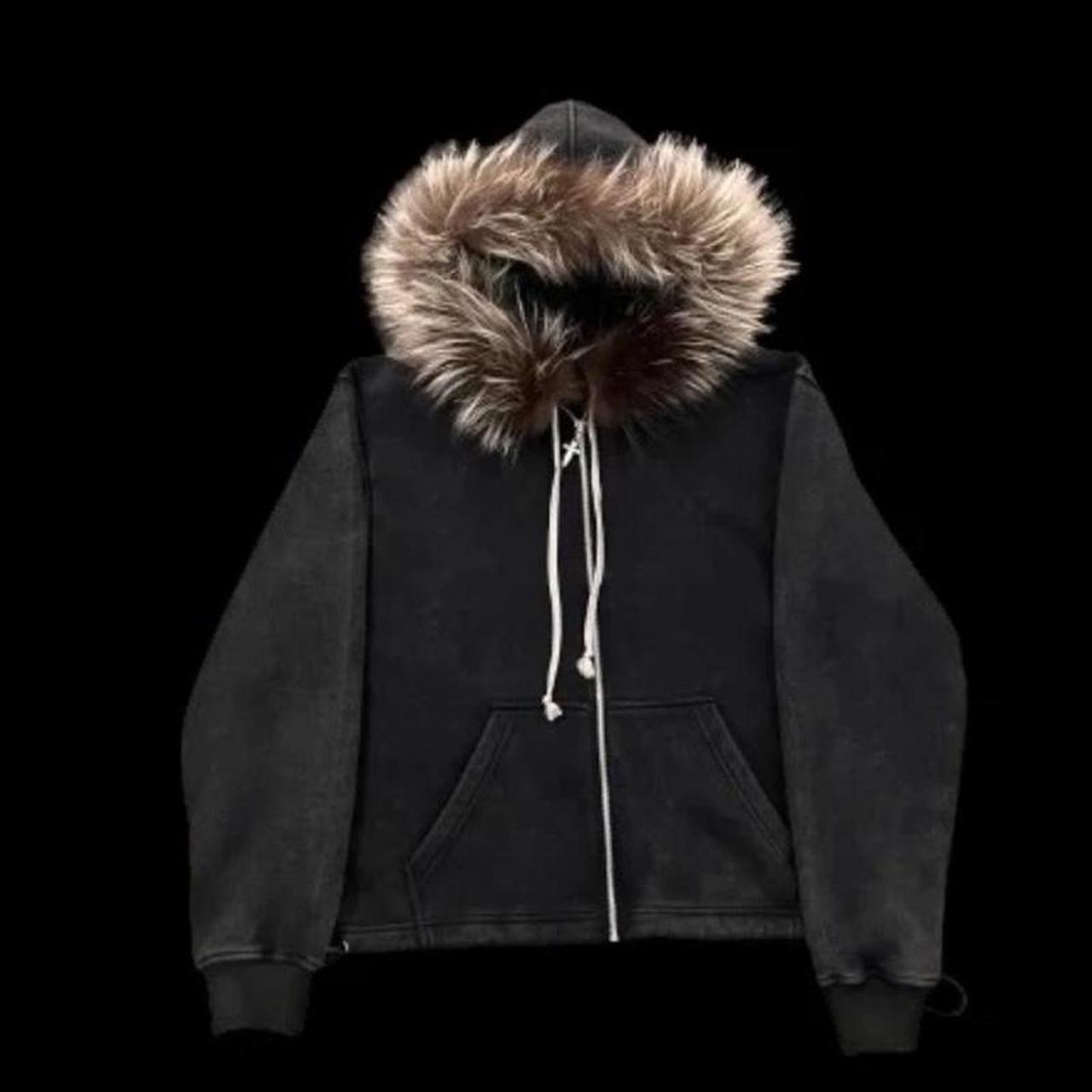 Size M crop furr hoodie very rare will get many... - Depop