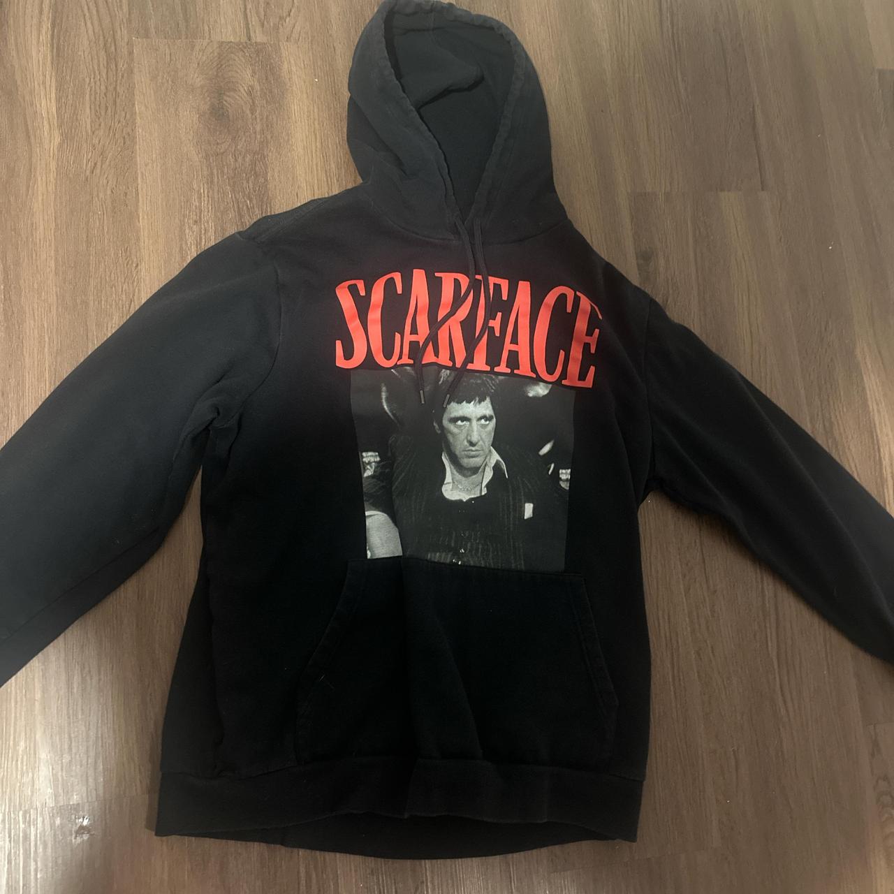 Black medium Scarface hoodie in great condition with... - Depop