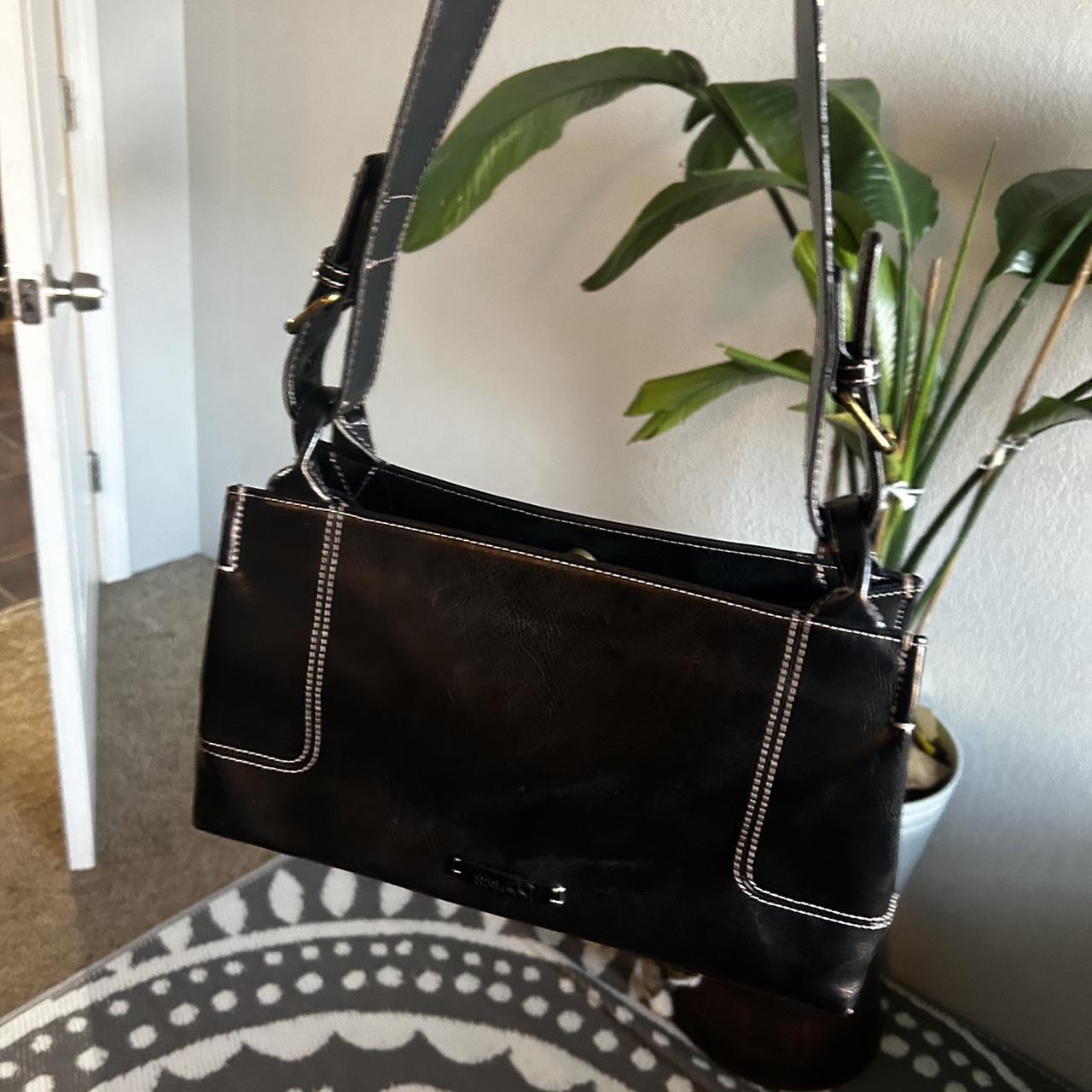 black nine co. shoulder bag with adorable buckle... - Depop