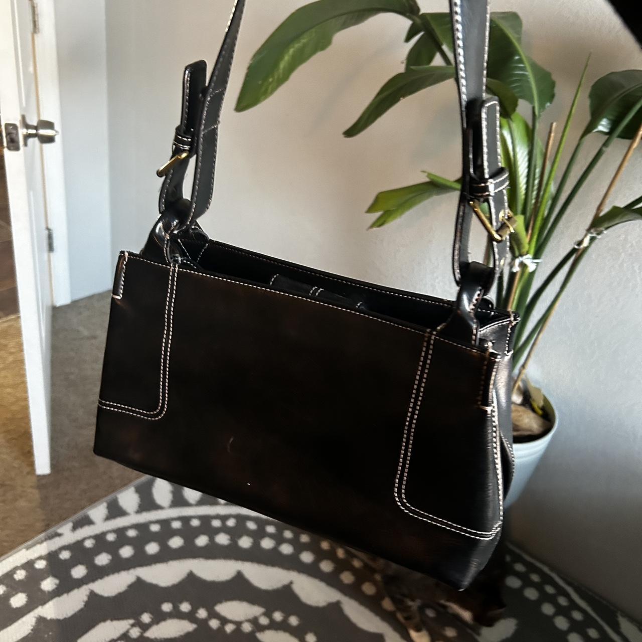 black nine co. shoulder bag with adorable buckle... - Depop