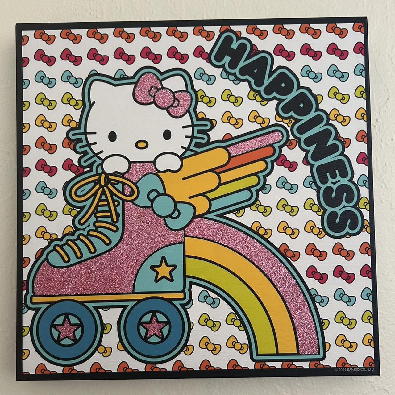 Hello Kitty roller skating rainbow wings canvas wall... - Depop