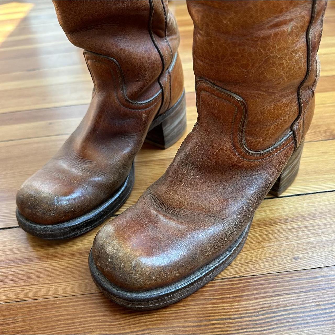authentic 1970’s brown frye campus boots with... - Depop