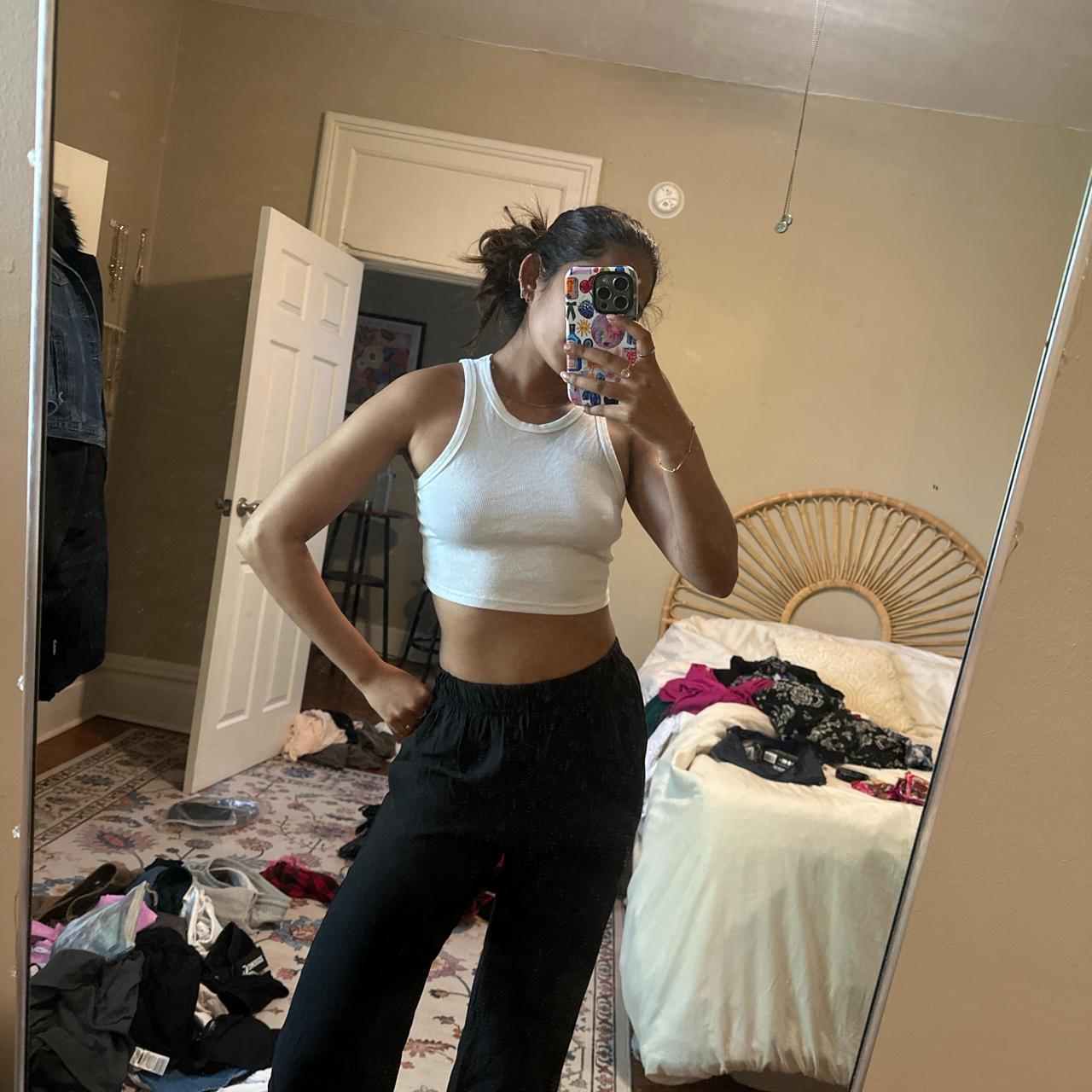 White basic tank crop top cotton | Depop