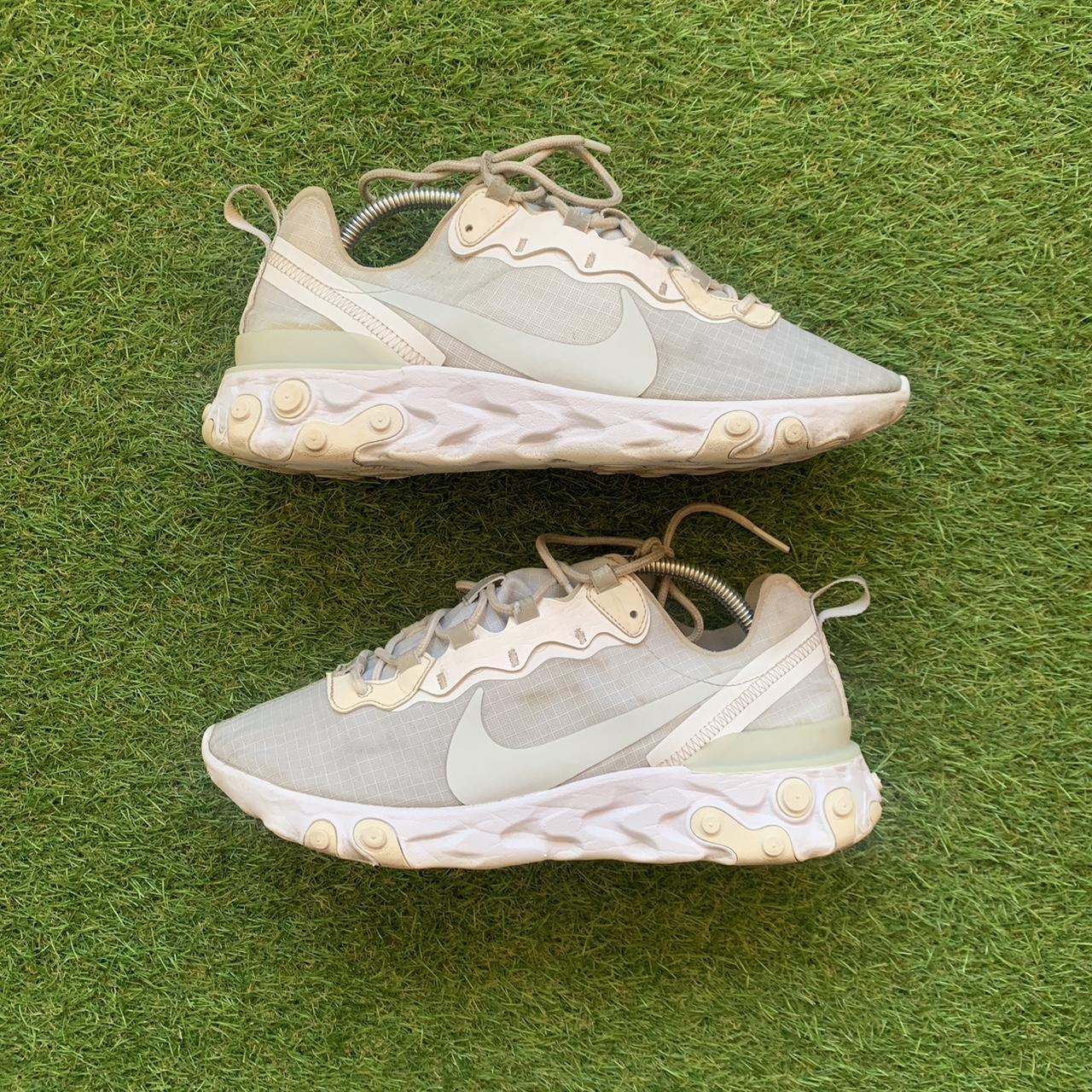 Nike react element 55 triple white In good... - Depop