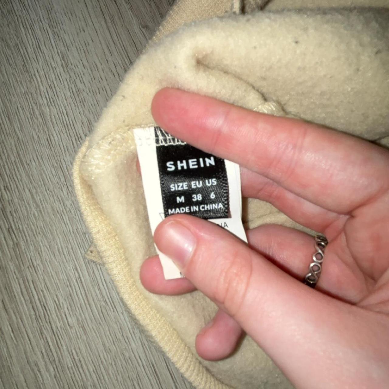 SHEIN Cream Medium Hoodie - Depop