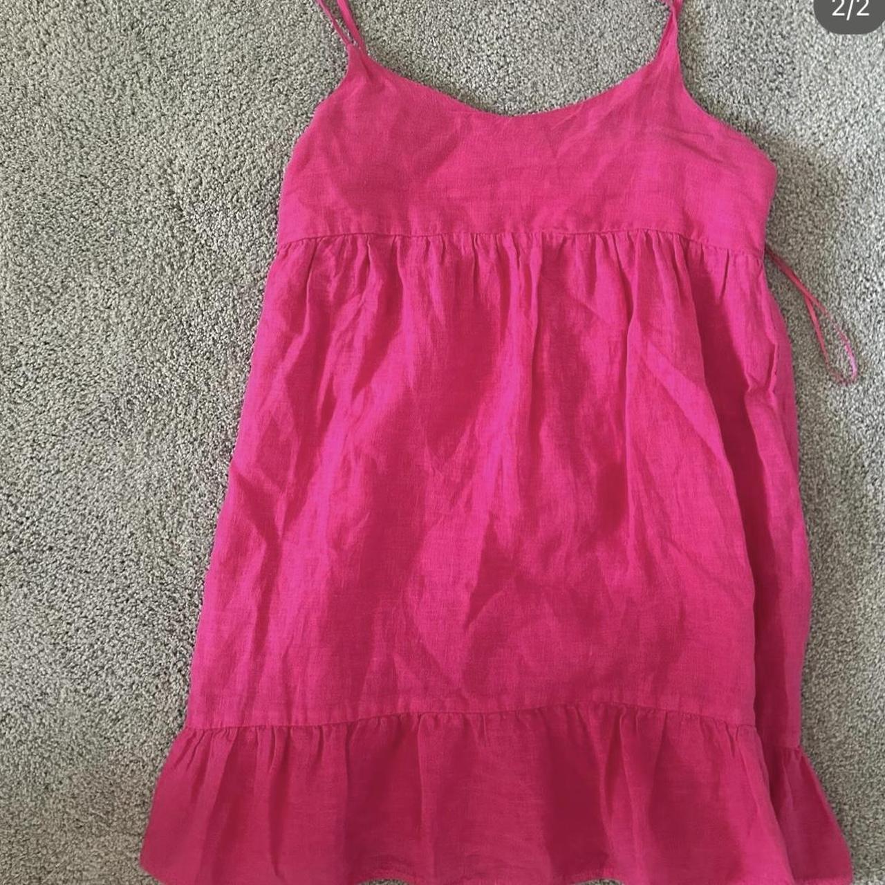 Hot pink Zara sun dress - Depop