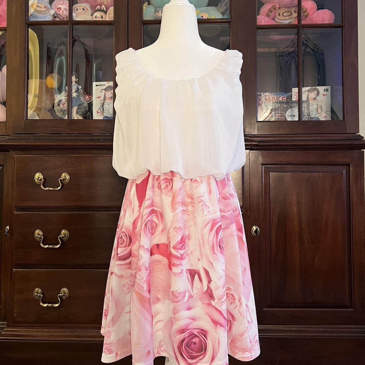 ma*rs himekaji rose pattern gyaru dress #gyaru... | Depop