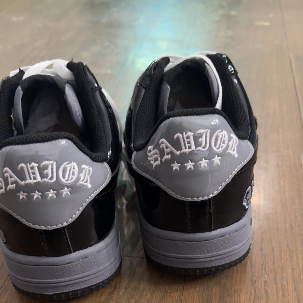 BAPE X MF doom Caleb black and grey dunks Size 12... - Depop