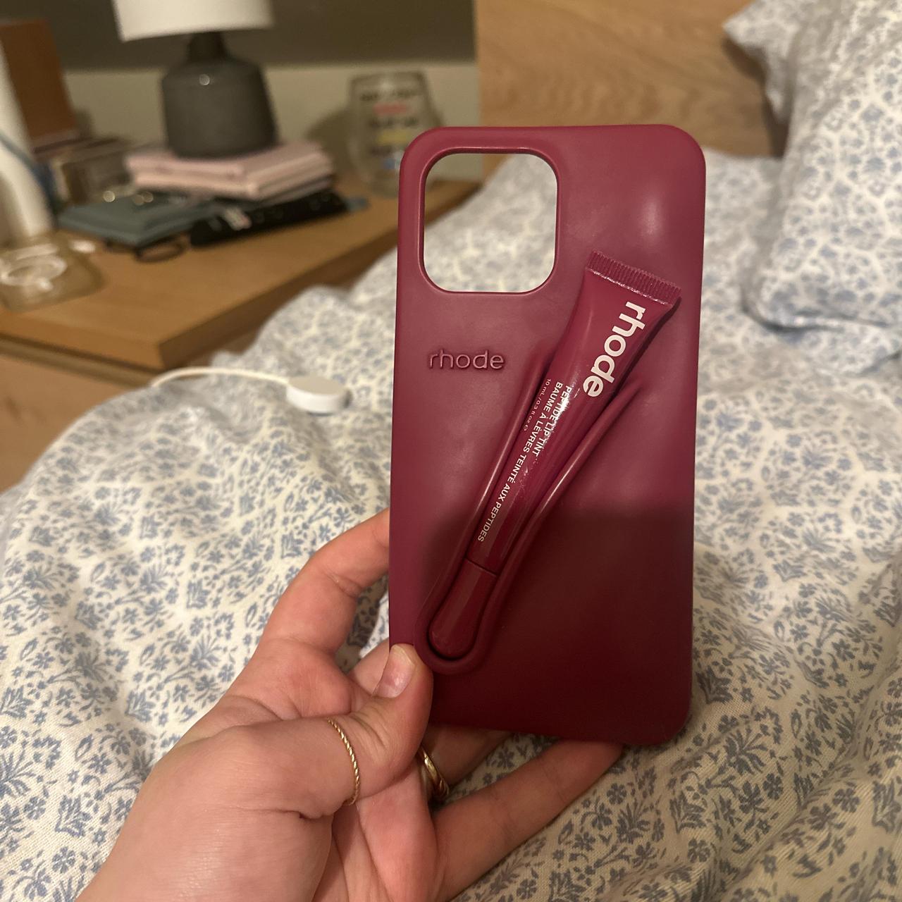 iphone 14 pro max rhode phone case with the lipgloss... - Depop