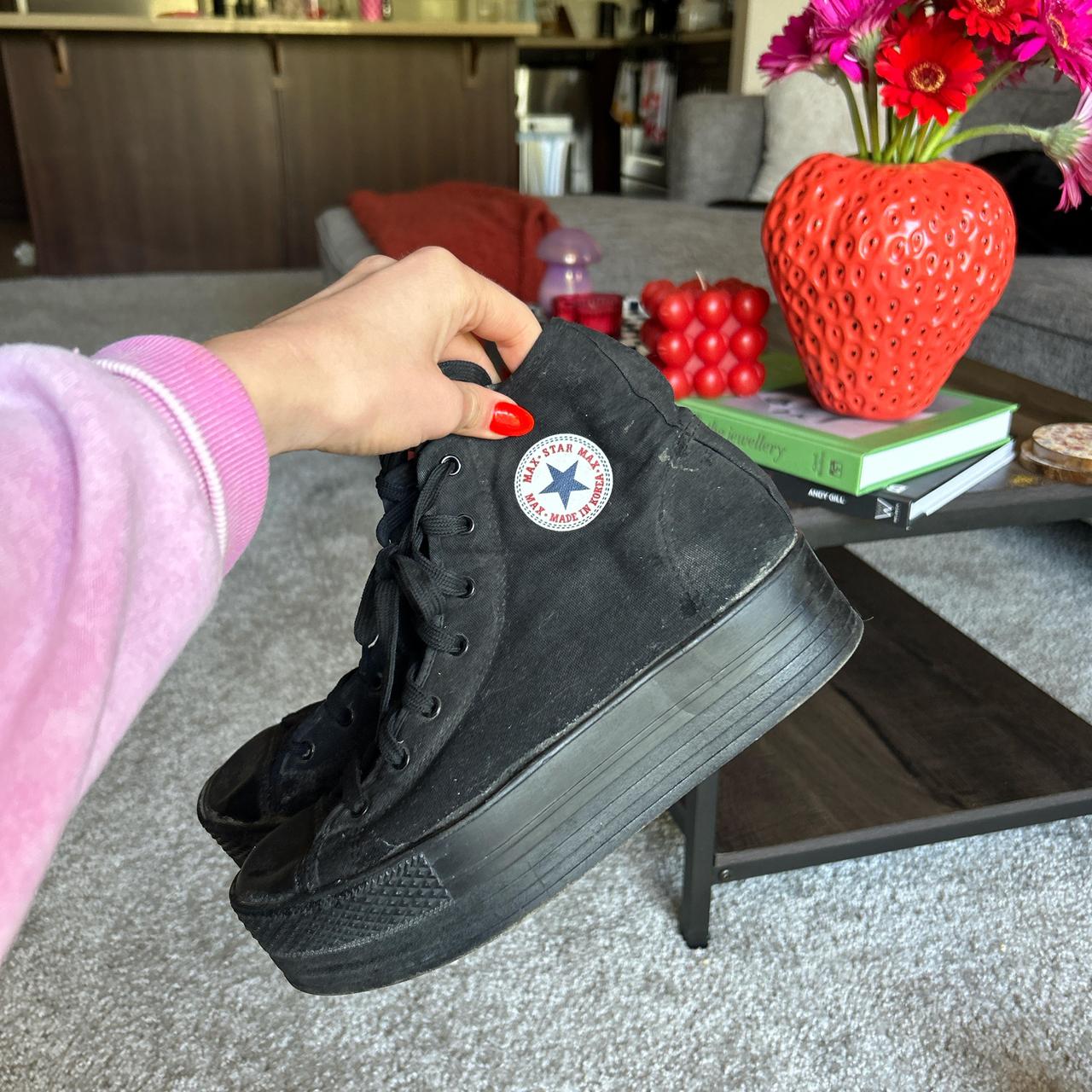 All black platform Maxstar shoes Women size 9 - Depop