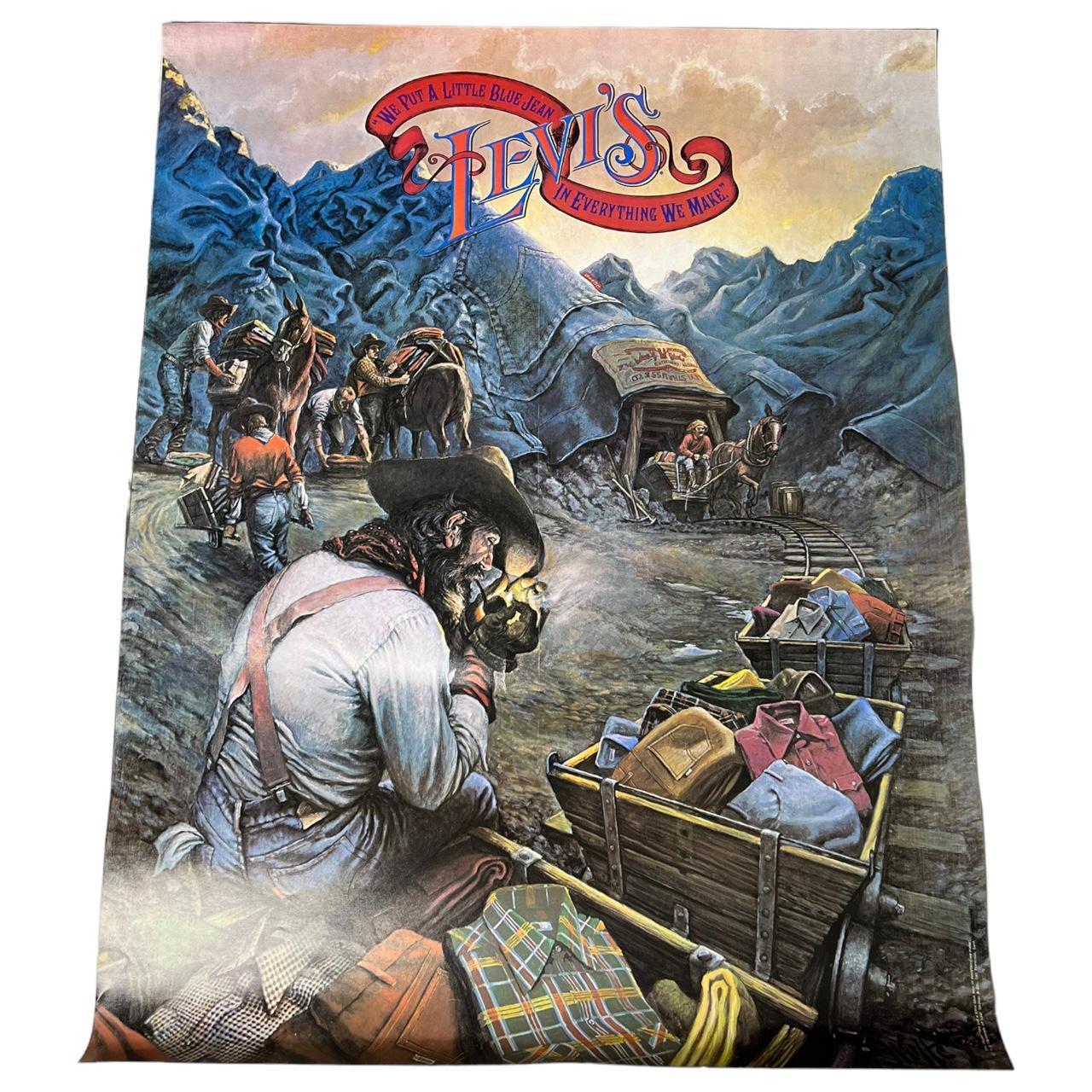 Large Levi’s Vintage Poster Advertising Levi Strauss... - Depop