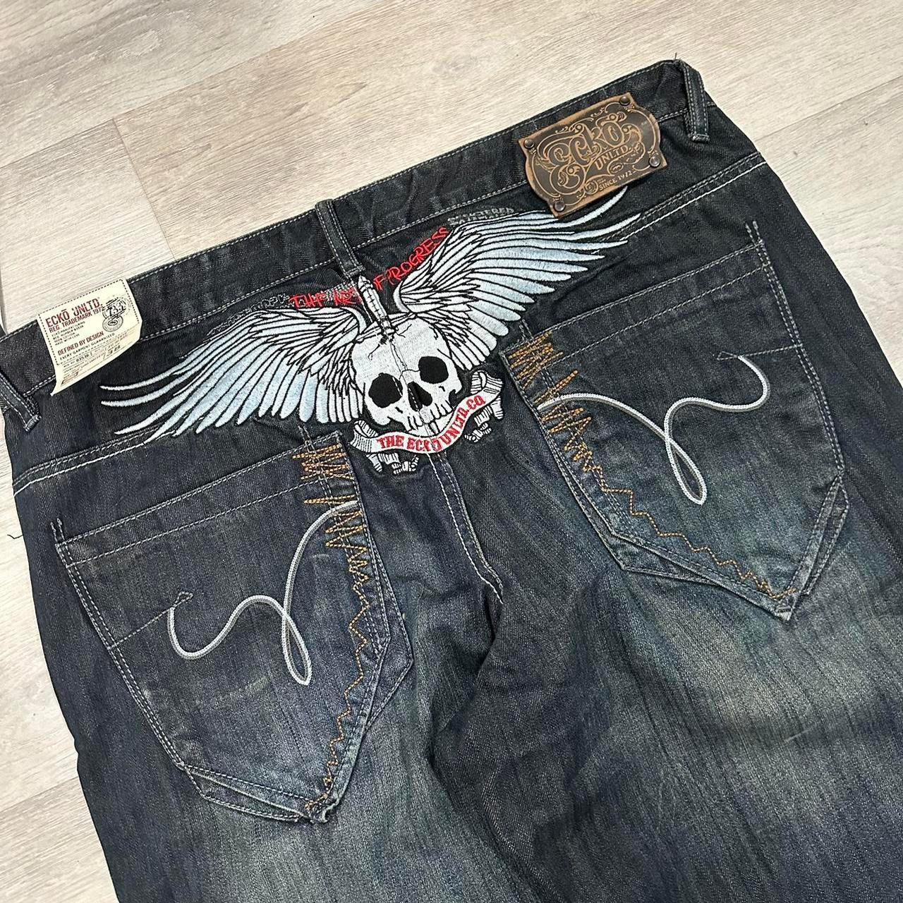 Ecko Unltd. Men's Black Jeans Vintage Grail Black... - Depop