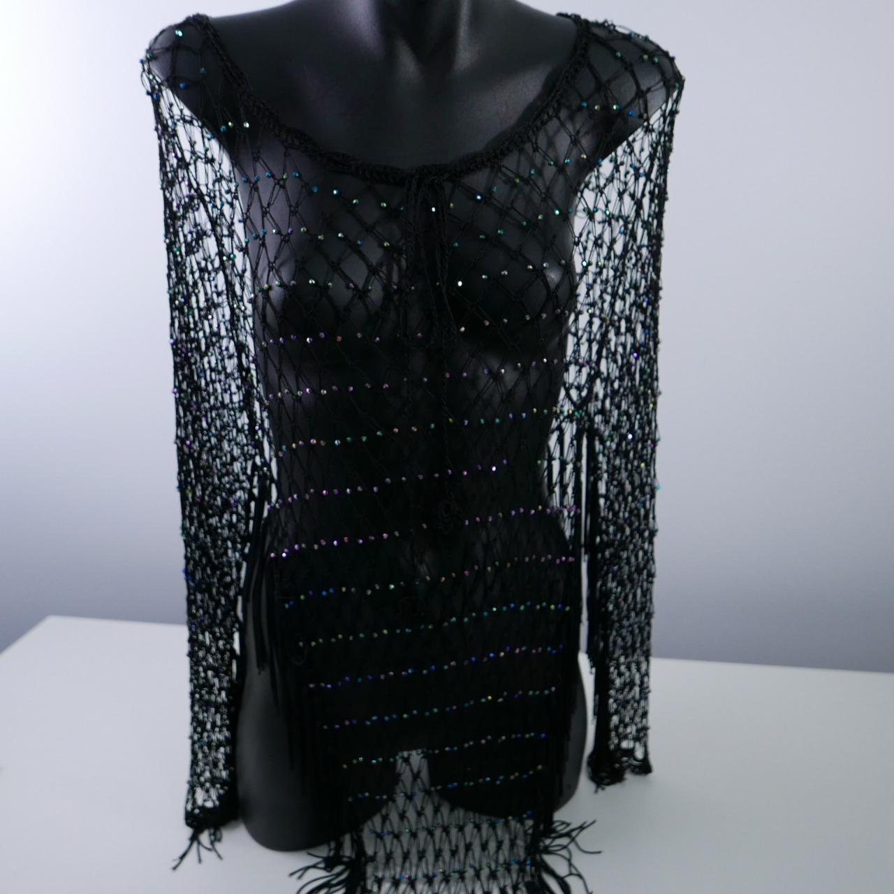 Early 2000's poolside throw over. Crochet design in... - Depop