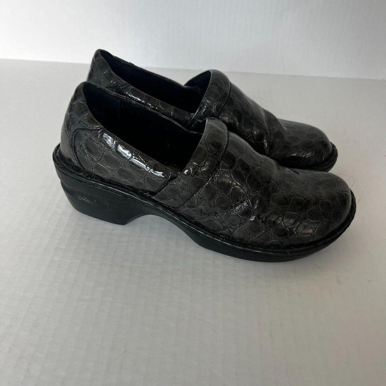 B.O.C Clogs Shoes Womens Size 8.5 Black Crocodile... - Depop