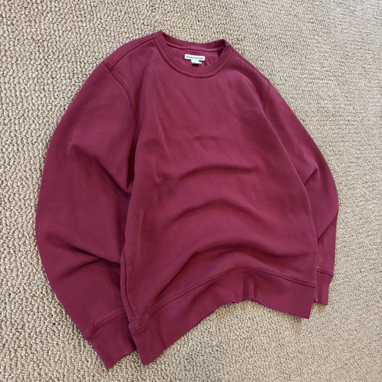 Boxy amazon essentials red/ burgundy long sleeve... | Depop