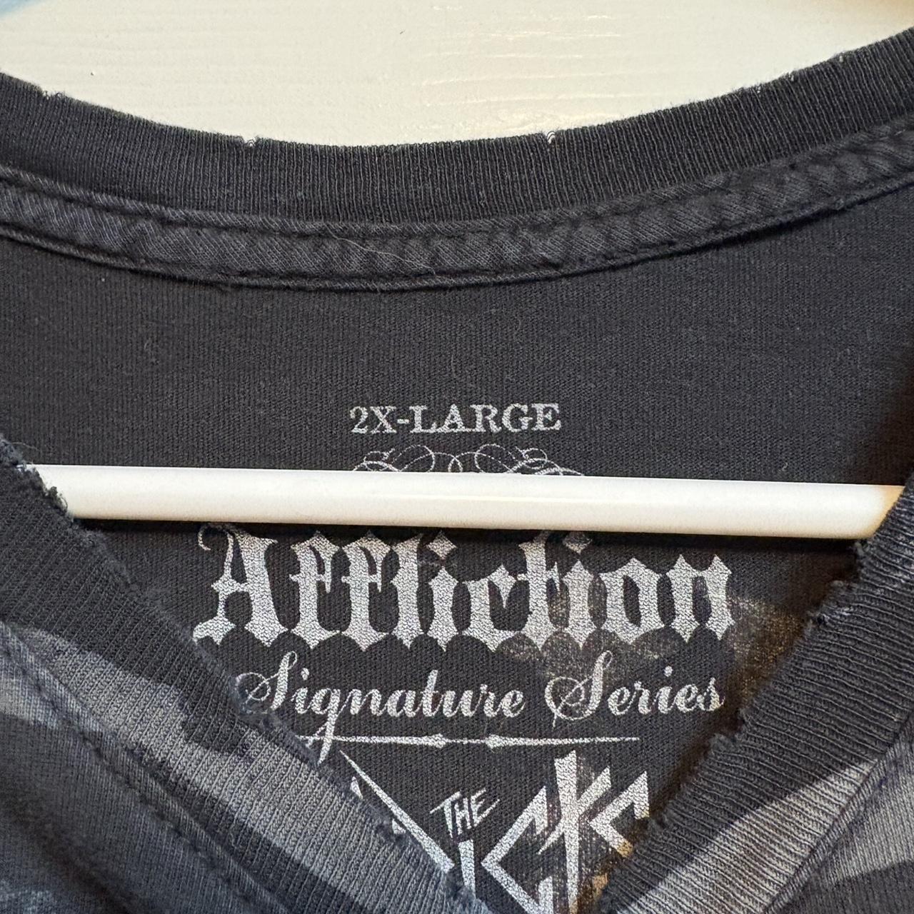 Affliction Skeleton Knife Shirt Size 2xl Distressed... - Depop