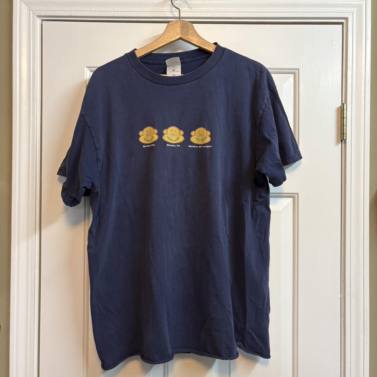 Y2k Funny Monkey See Monkey Do Tshirt Measurements... | Depop