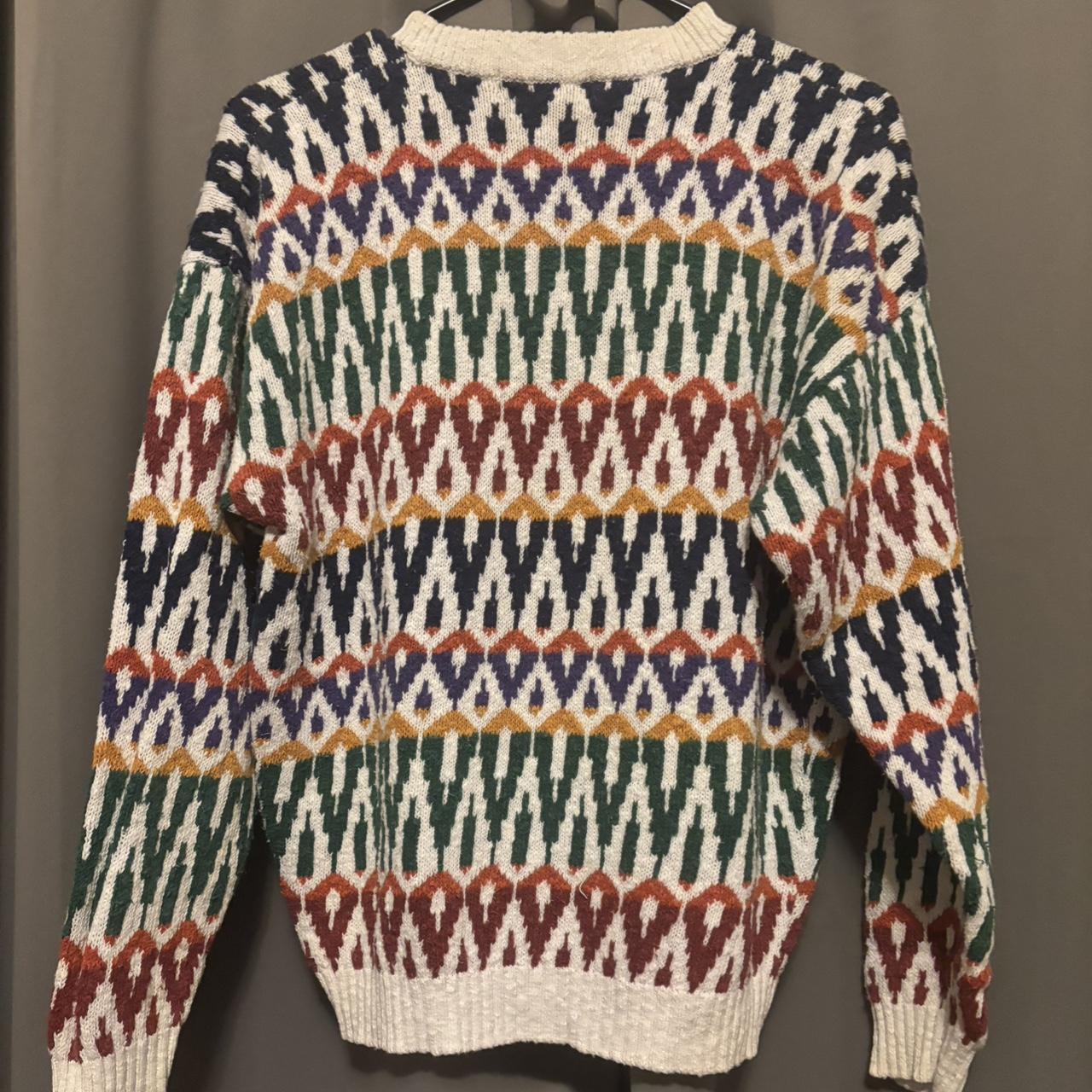 Boston Traders 90s multi-coloured wool sweater... | Depop