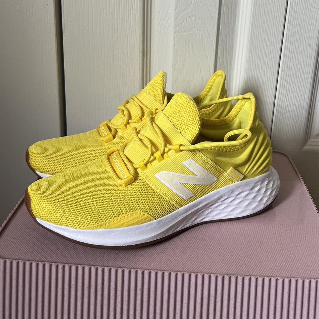 New Balance bright neon yellow running shoes Fresh... - Depop