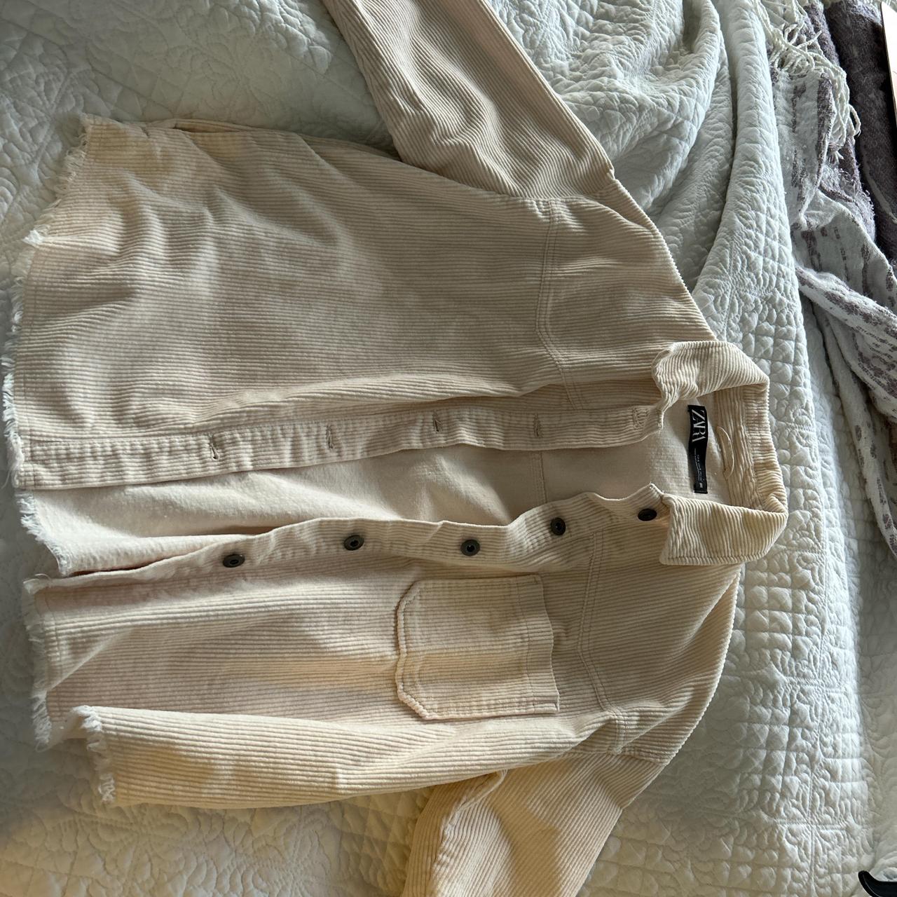 Cream corduroy jacket from Zara. Never worn. - Depop