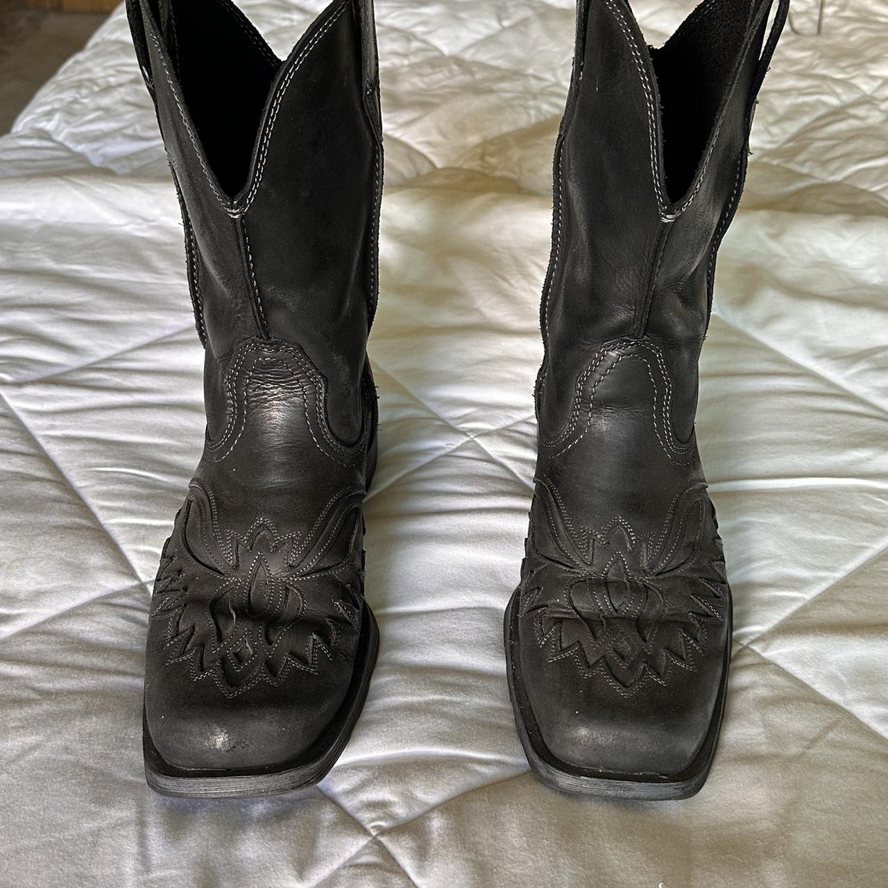 Ariat Men’s Black Western Rambler Cowboy Boot Size 9 EE - Depop