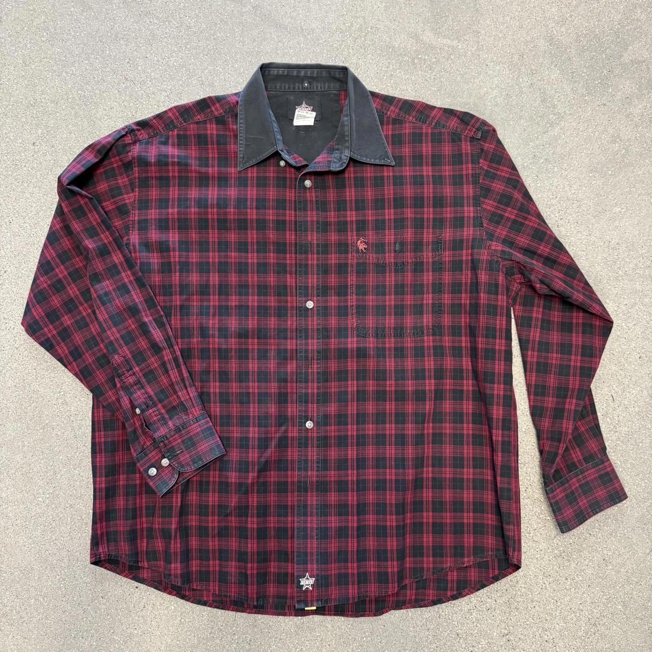 Ultra Rare PBR Plaid Collared Button Down Long... | Depop