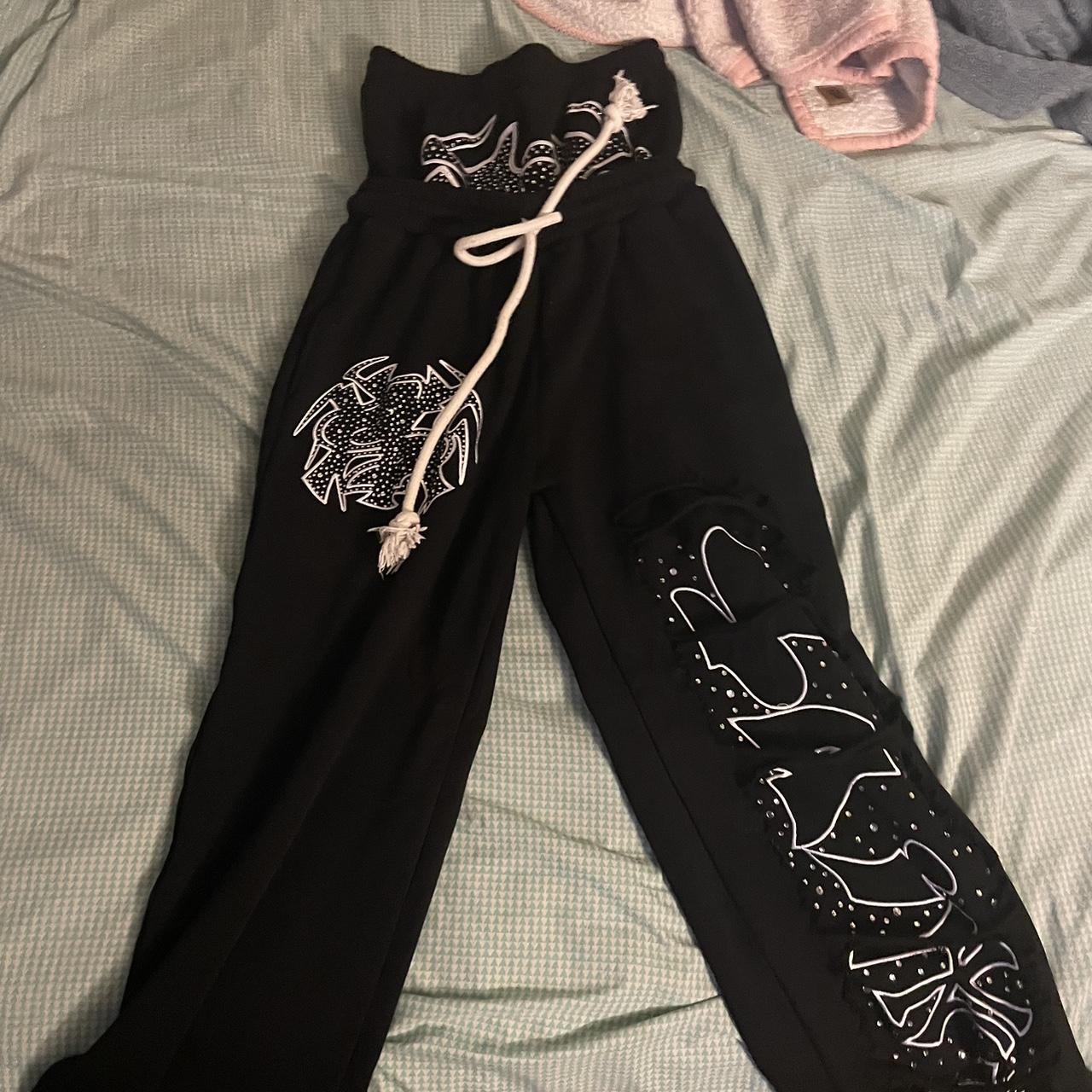 double waisted sweatpants/pre sag pants - Depop