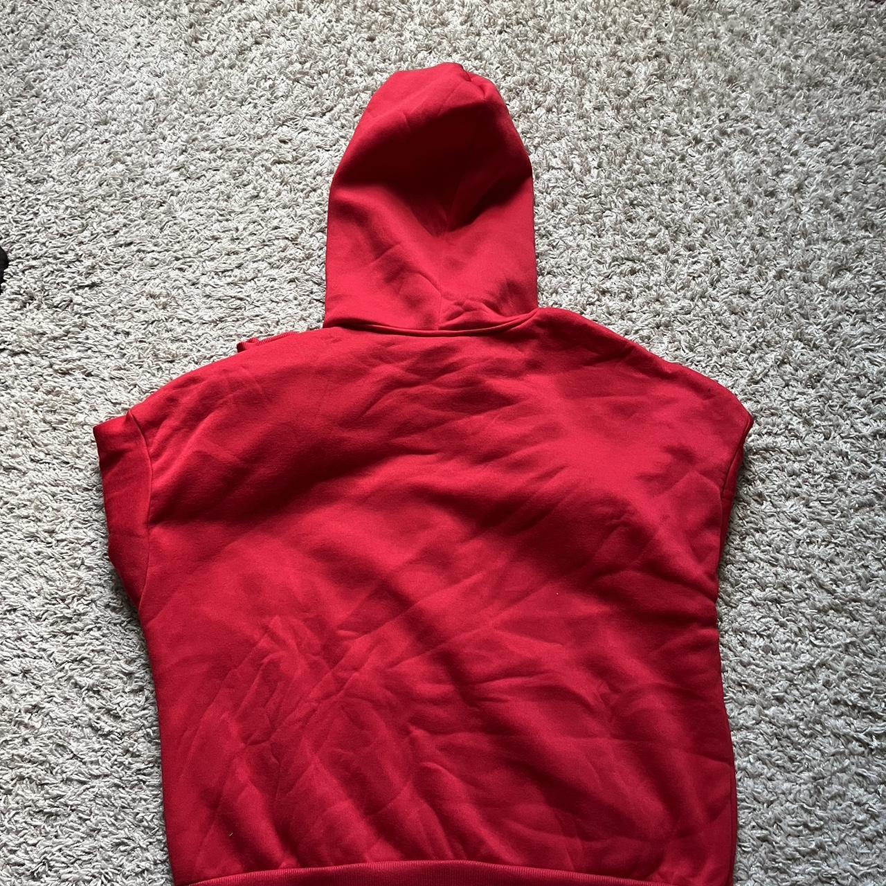 Red zip up hoodie - Depop