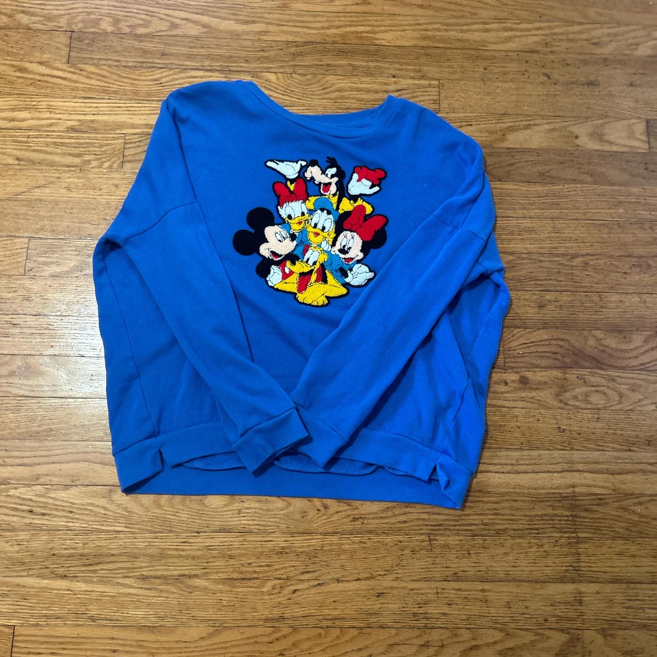 Blue Disney crew neck sweatshirt - Depop