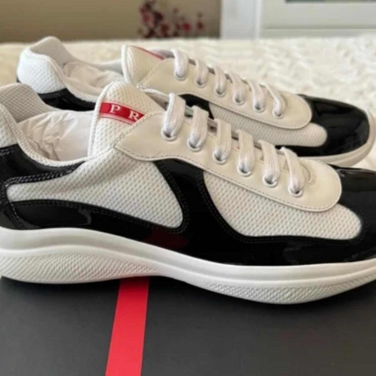 Prada Mens Americas Cup Size US 8 UK7 Black White... - Depop