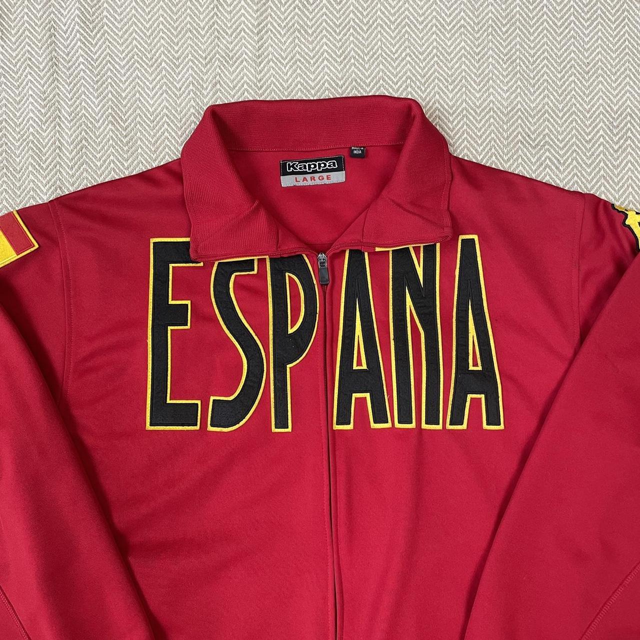 Red Retro Espana Zip Up Jacket Size: Large Pit to... - Depop