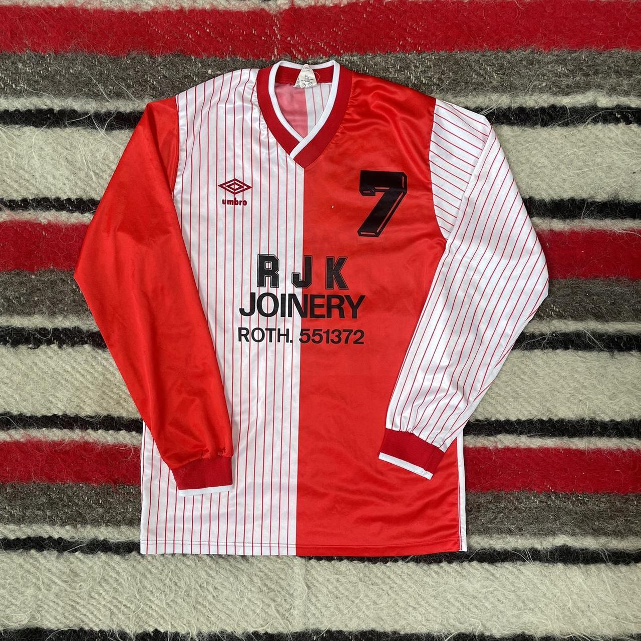 Vintage Umbro Football Style Shirt Size: Large Pit... - Depop