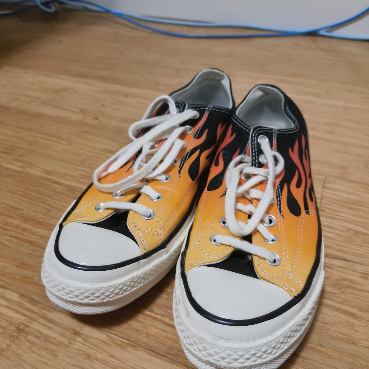 Men's 10 Converse All Star Chuck Taylor Flames Low... - Depop