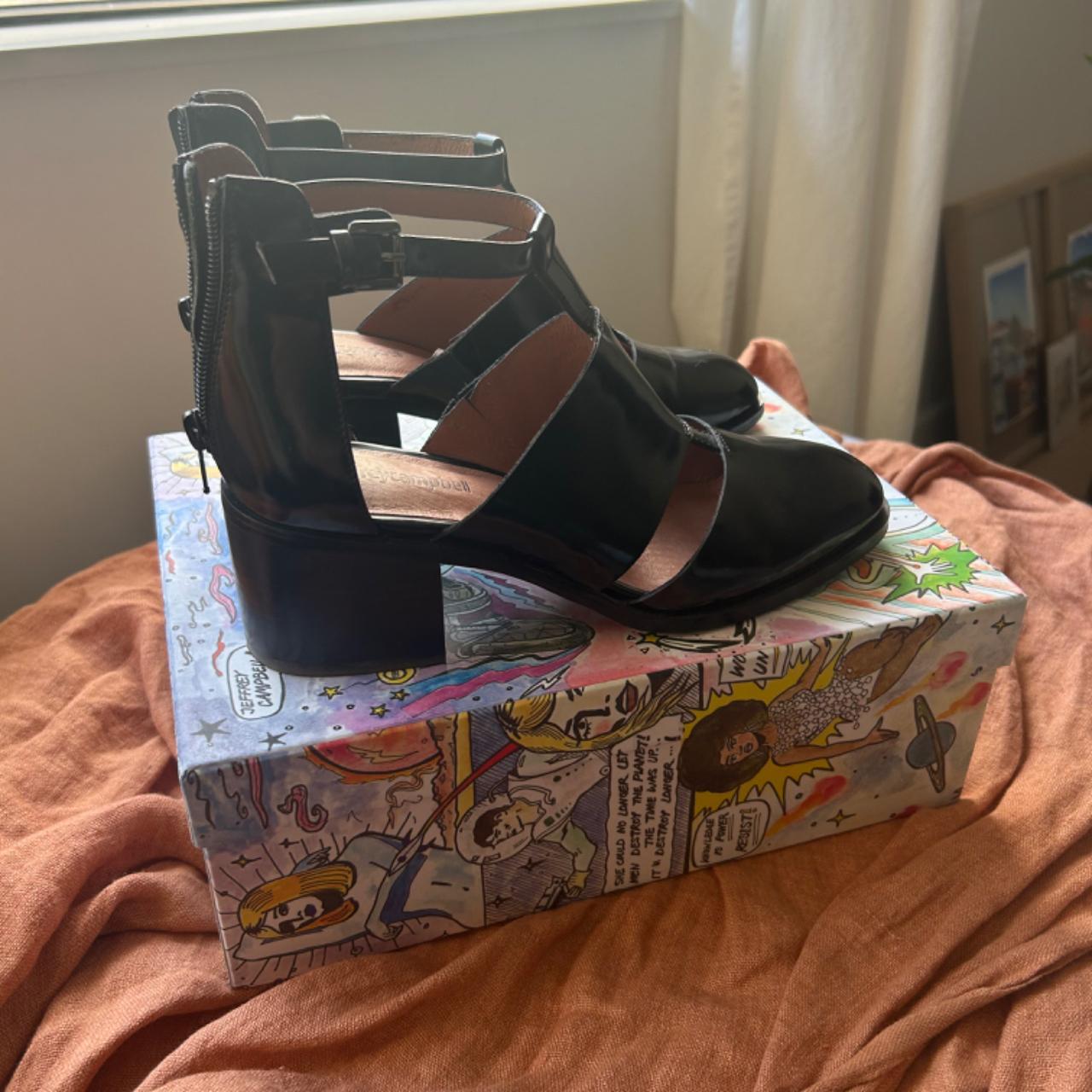Jeffrey Campbell Malina cut out boots Colour: black... - Depop