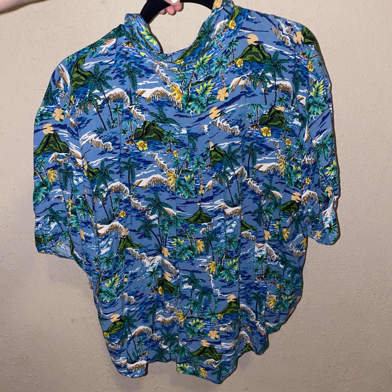 large wild fable tropical landscape button up - Depop