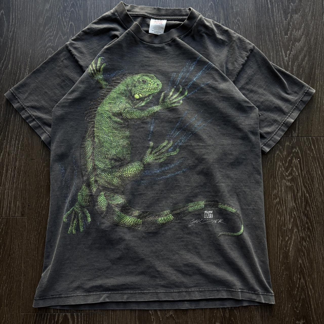 Vintage 90s Animal AOP Tee Iguana Side Out Tee 1997... | Depop
