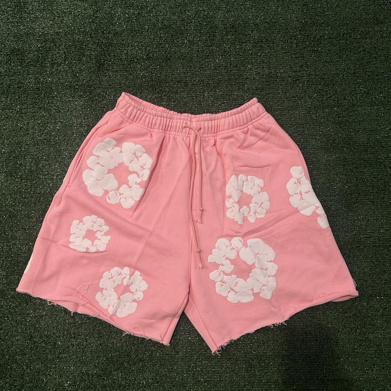 pink and white denim tear shorts All brand new never... - Depop