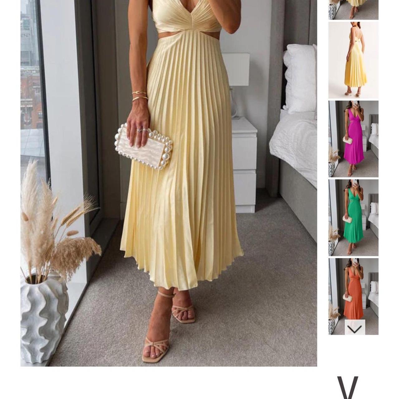Cute Yellow Wedding Guest Dress giving how to lose a... - Depop