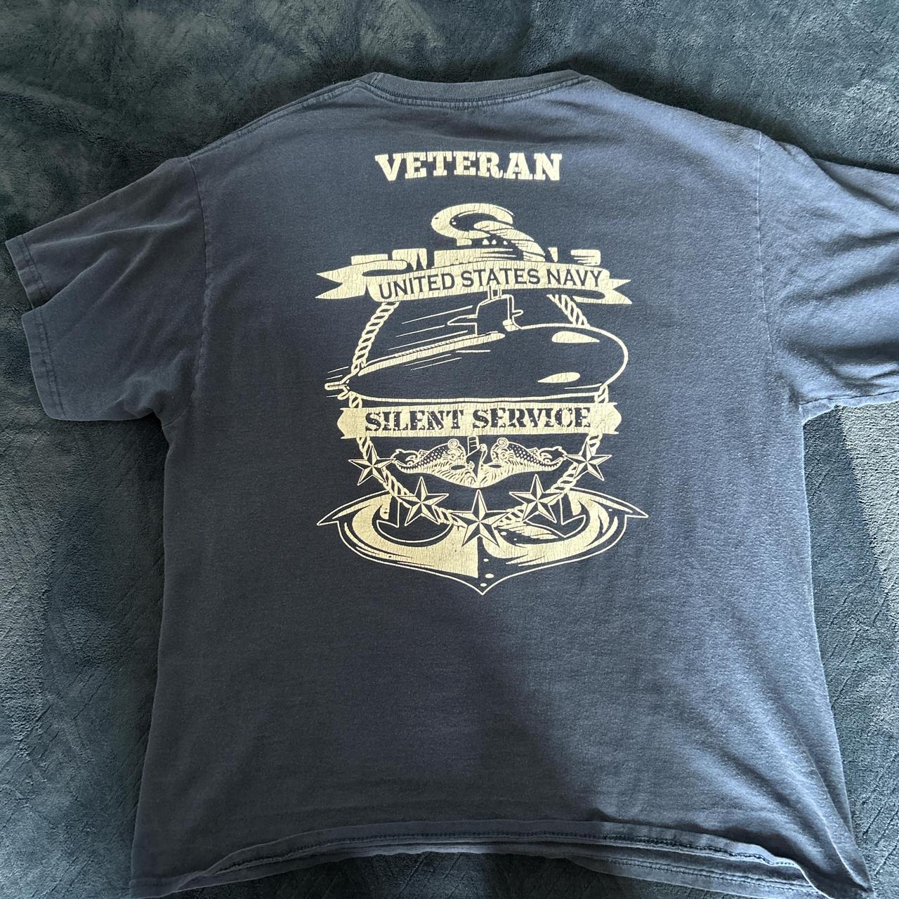 Large navy hanes tag less t shirt #usa #army #navy - Depop