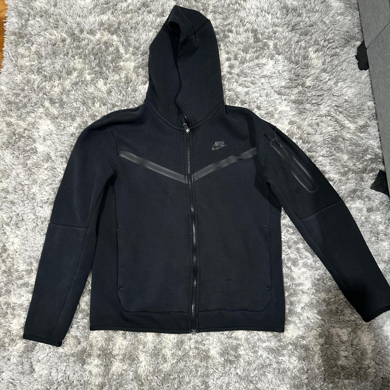 Nike Tech Fleece black zip up hoodie - Black Color... - Depop