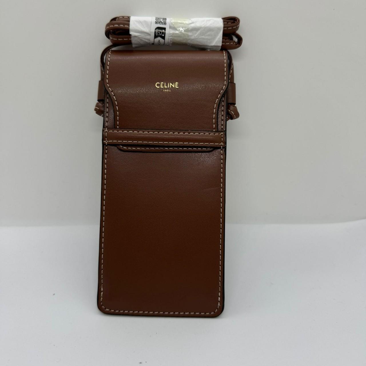 CELINE Authentic Brown crossbody pouch phone wallet... - Depop