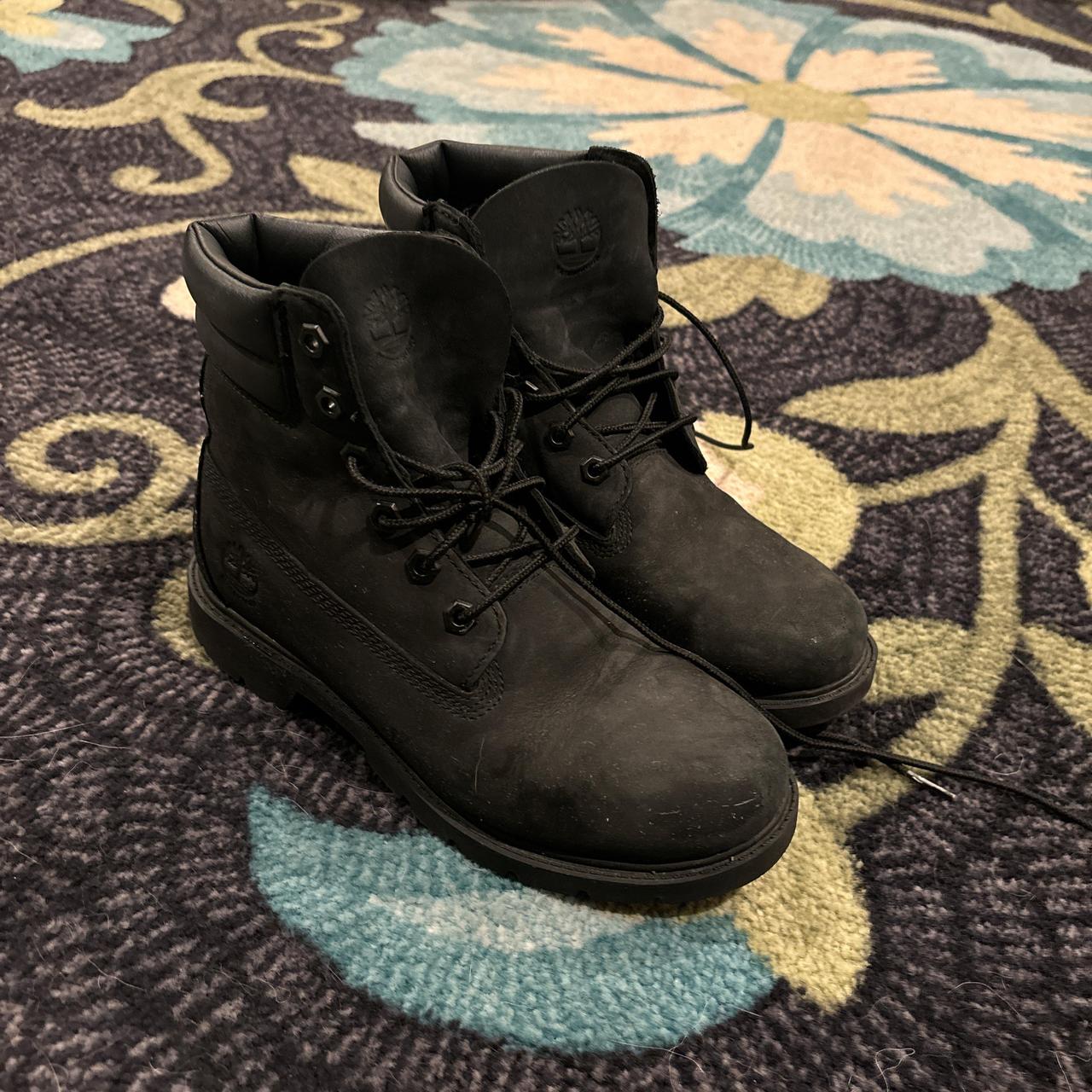 Black timber land timbs boots shoes fits men’s 5.5... - Depop