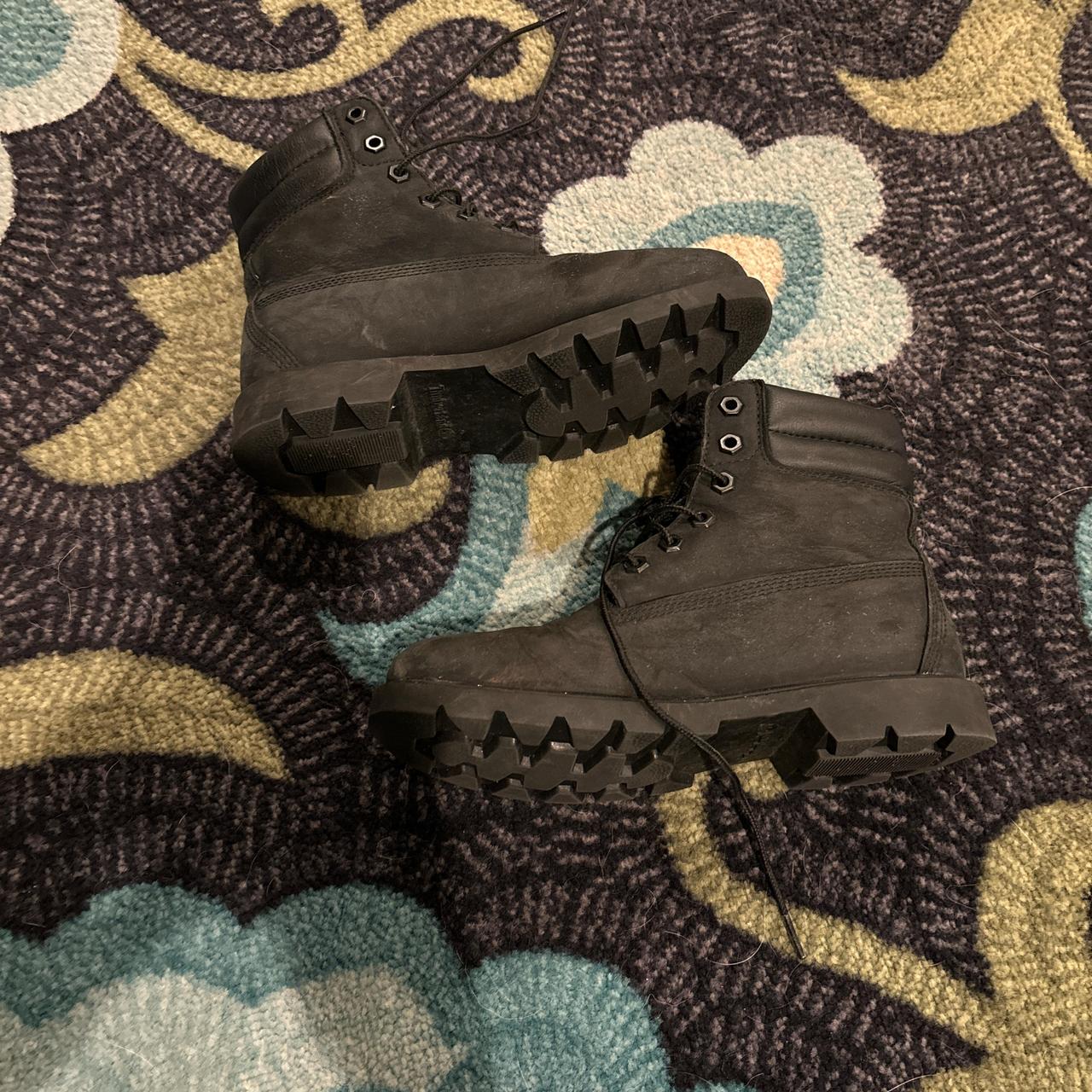 Black timber land timbs boots shoes fits men’s 5.5... - Depop