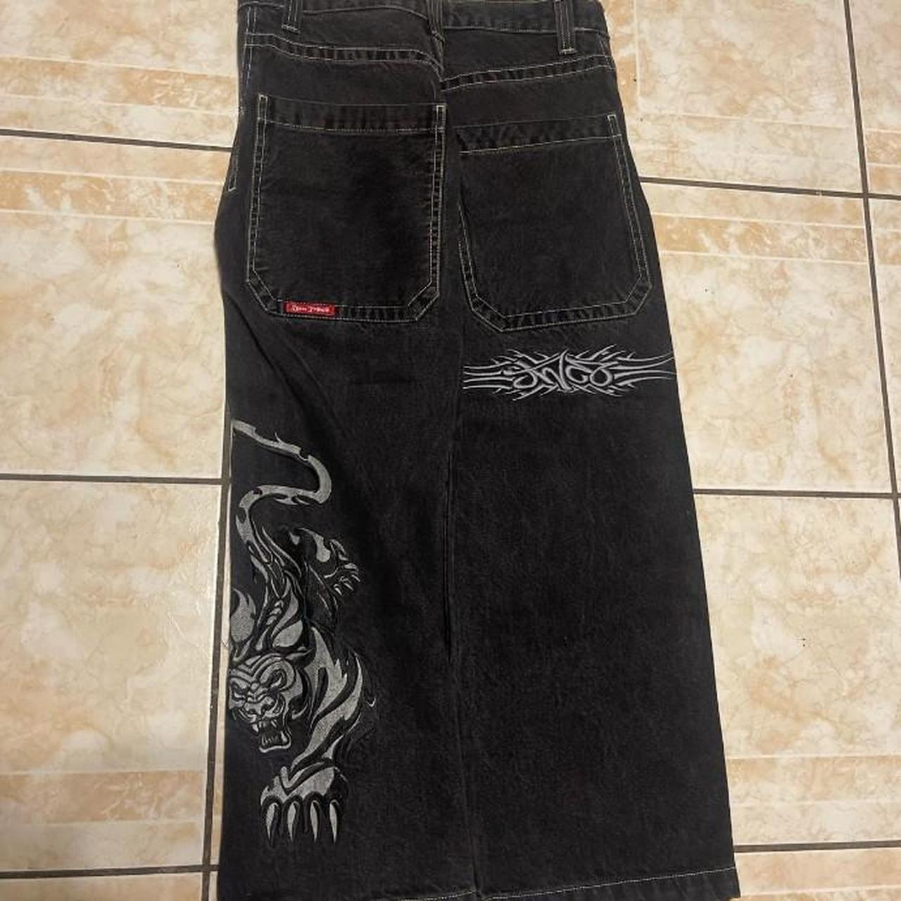 JNCO Black tiger black denim jeans, - Depop