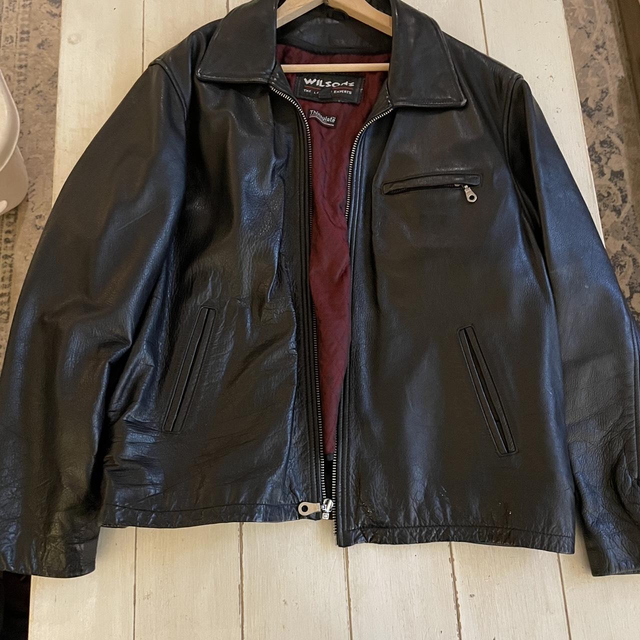 Black leather Wilson's The Leather Experts jacket... - Depop